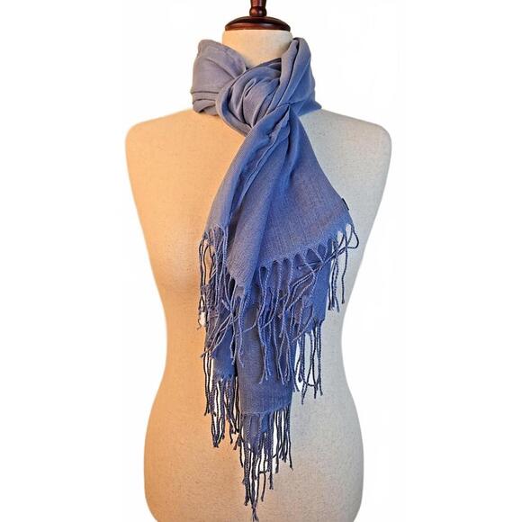Meremiss | Accessories | Turkish Pashmina Hijab Scarf Shawl Medium Blue ...